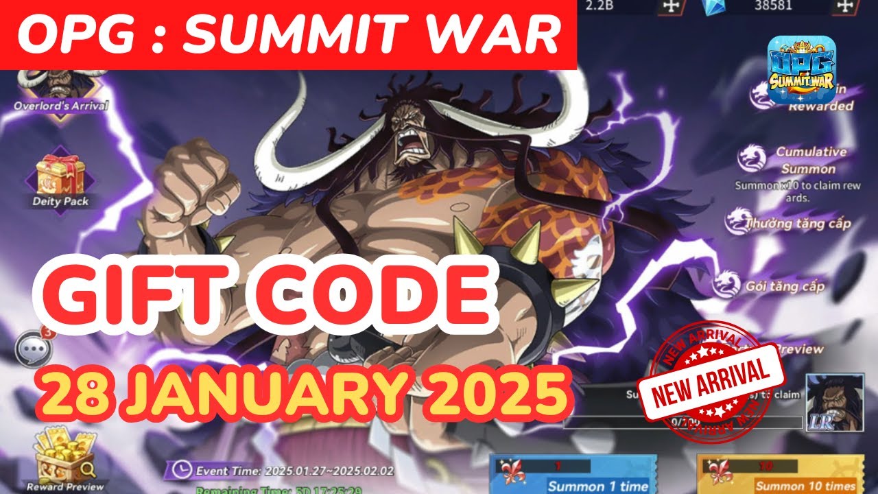 GIFT CODE : 28 JANUARY 2025 - HURRY BEFORE EXPIRES | OPG: SUMMIT WAR ...