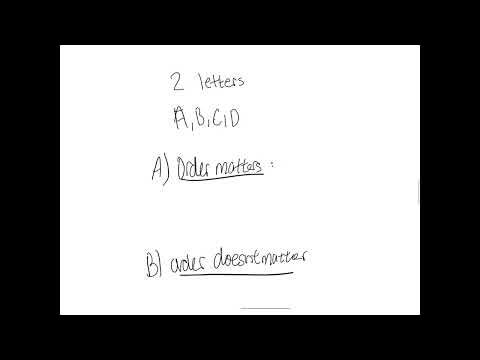 Suppose we want to choose 2 letters, without replacement, from the 4 letters A, B, C, and D. (If ...