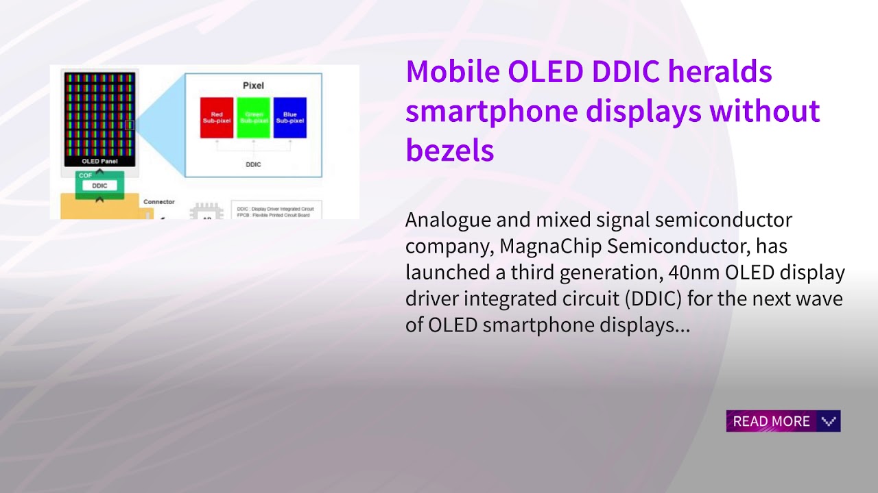 Mobile OLED DDIC heralds smartphone displays without bezels - YouTube