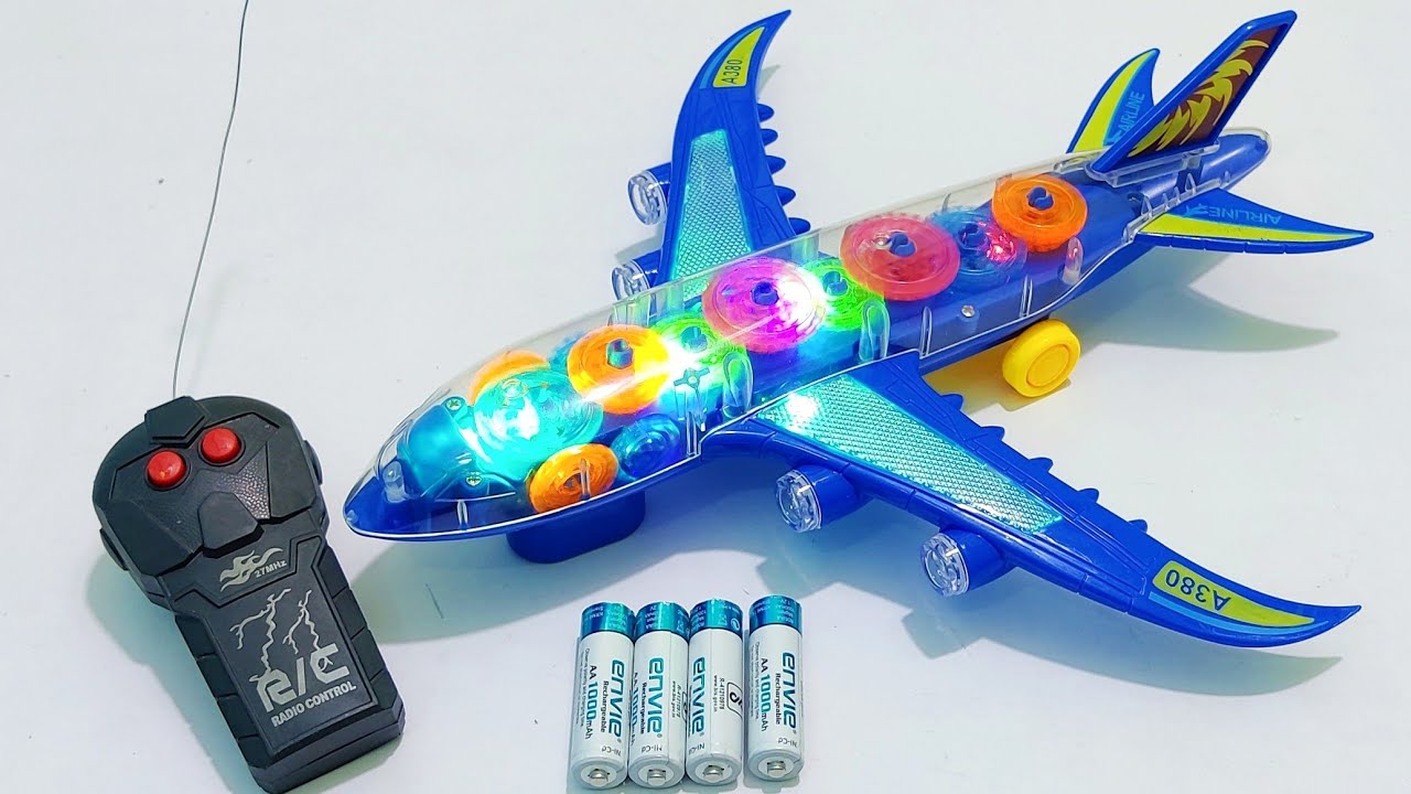 transparent 3d lights gears airplane unboxing | Rc airplane | remote ...