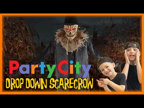 Party City Drop Down Scarecrow 2023 animatronic unboxing and demo - YouTube