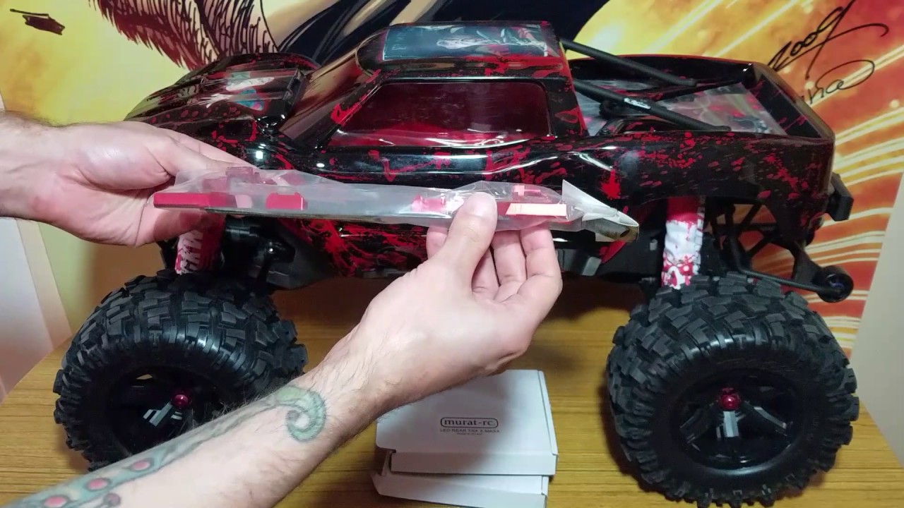 Traxxas XMAXX 8S Led lights, Aluminum battery hold down and Hubs ...