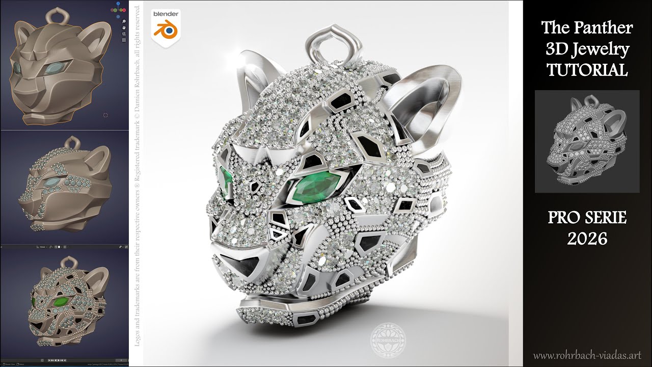 Advanced 3D jewelry modeling: the Panther 3D Jewelry design Tutorial ...