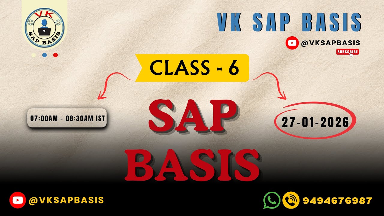 SAP BASIS - CLASS 6 (27-01-26) - YouTube