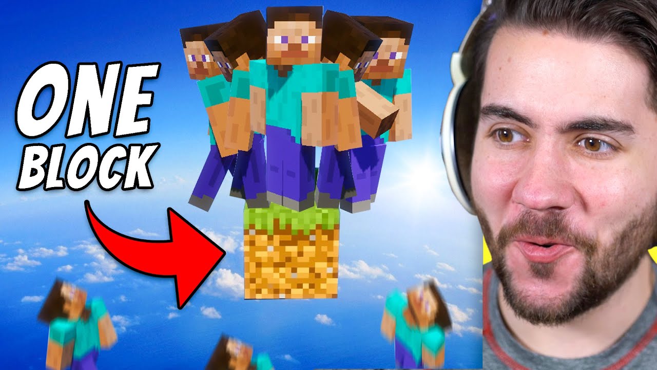Can 100 Players Beat Minecraft Using 1 Block?! - YouTube