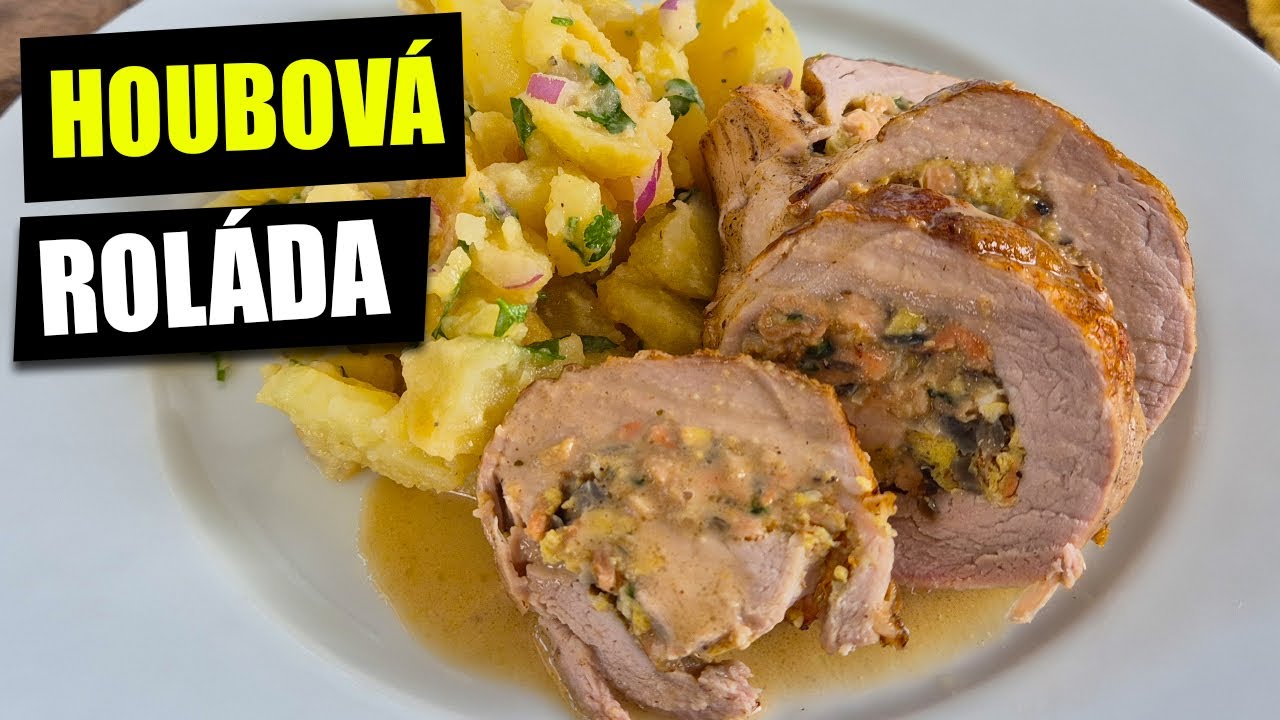 Vepřová roláda z panenky - hlíva růžová recept - YouTube