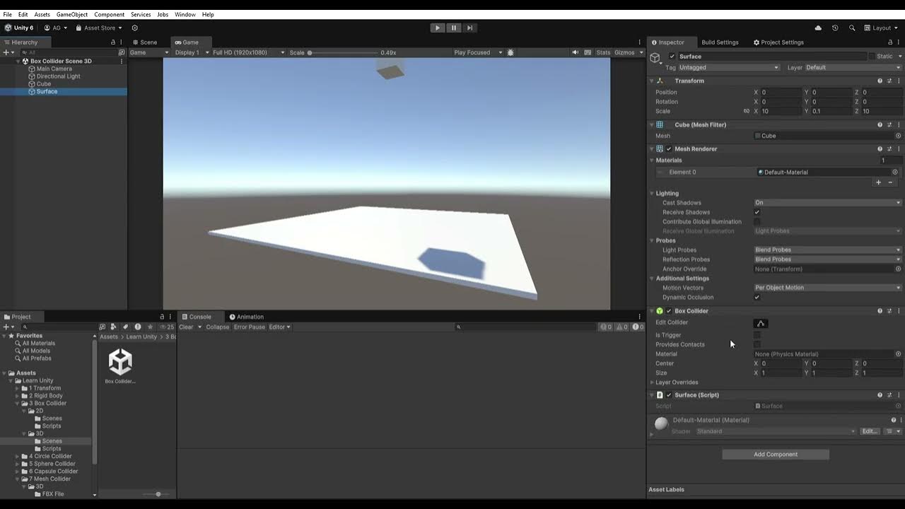 Unity Example - Box Collider 3D | Learn Unity - YouTube