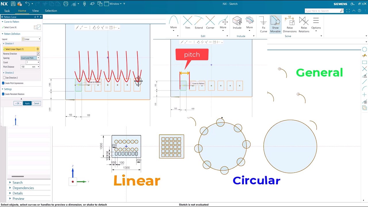 Nx Sketch Pattern How To Use Pattern In Nx Nxtutorials Nx Cad Cad2liv Youtube
