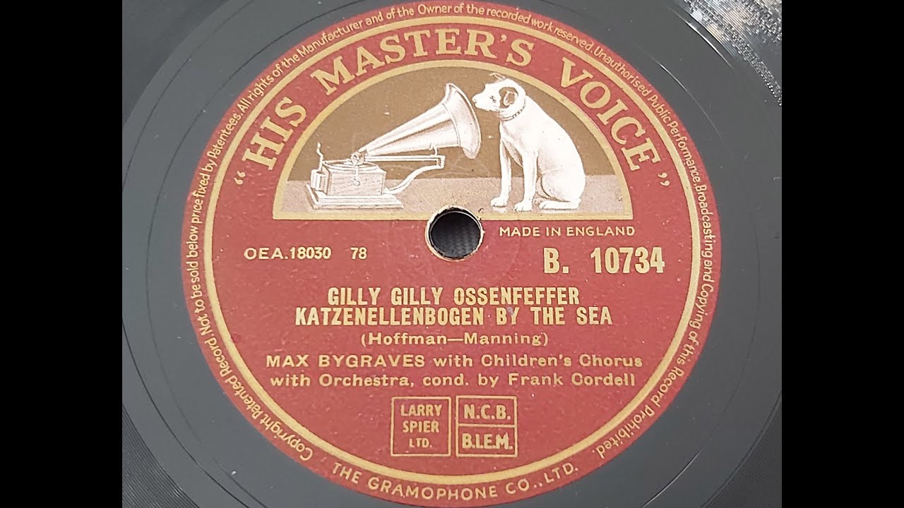 Max Bygraves 'Gilly, Gilly, Ossenfeffer, Katzenellen Bogen by the Sea ...