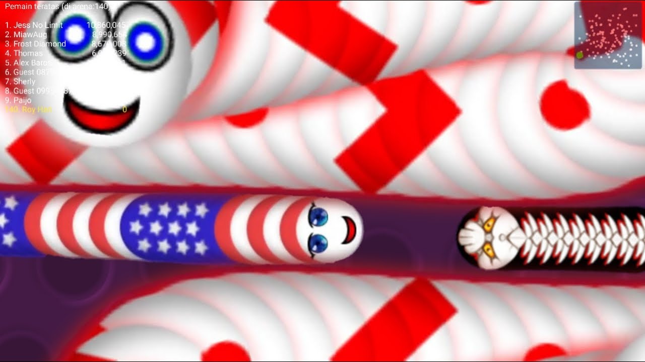 Permainan Cacing Pro - Zona Cacing.io Ulang Rakus | Worms Zone Gameplay ...