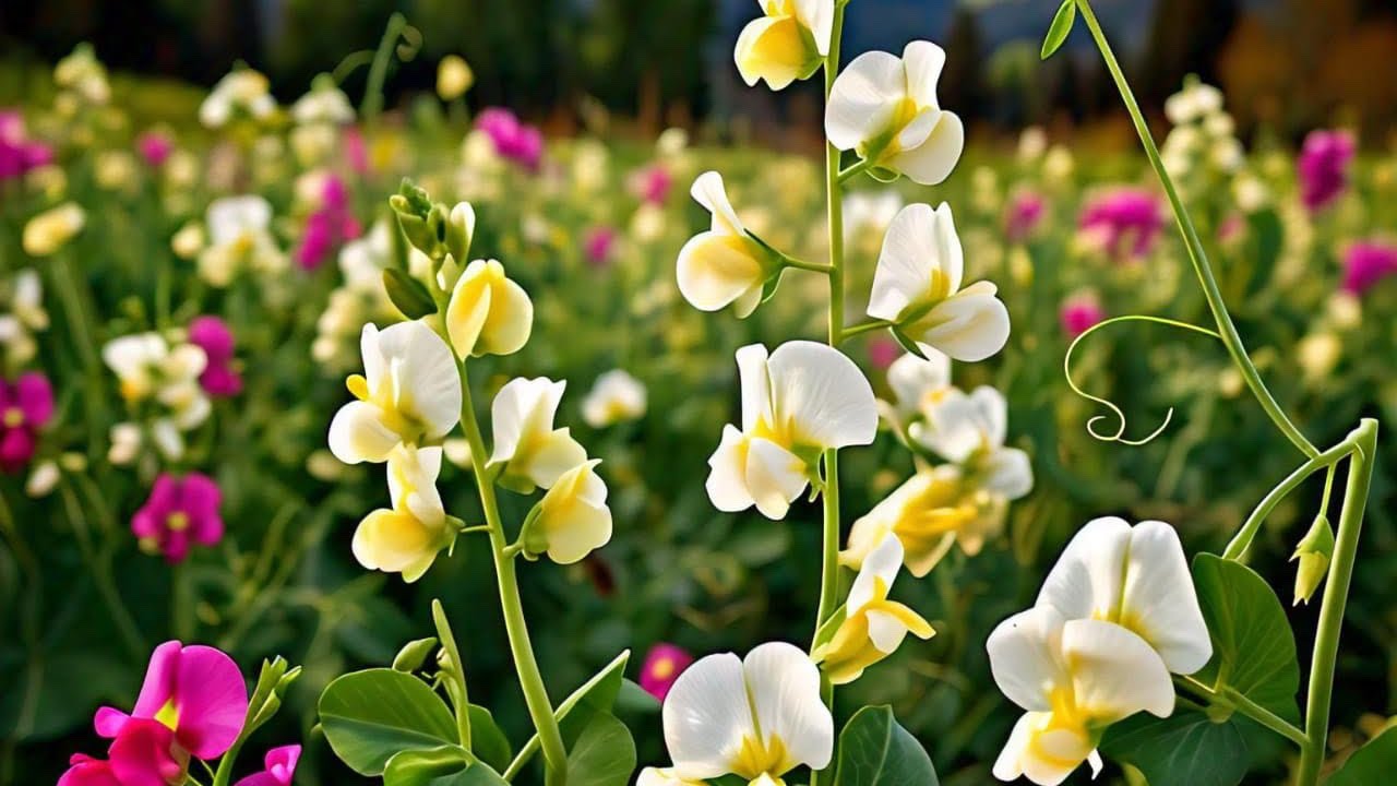 Wild snap pea flowers - YouTube