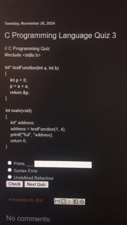 C Programming Quiz 3 Coding Interviewcodingquestionsandanswers Shortvideo Learnc