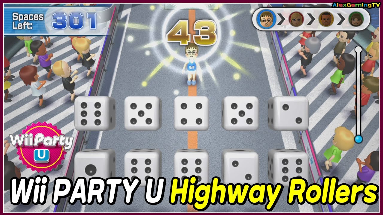 Wii Party U - Highway Rollers (Standard) 1P Skip vs 2P Peach vs Millie ...