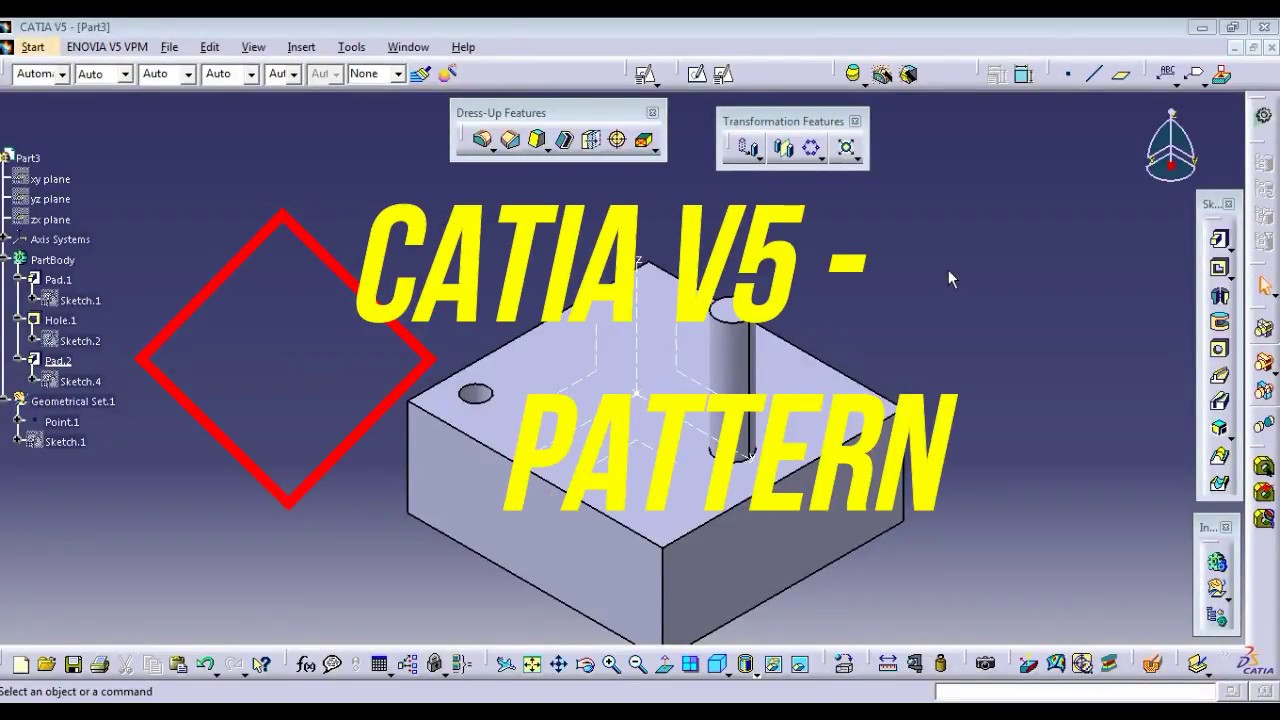 PATTERN IN CATIA - YouTube