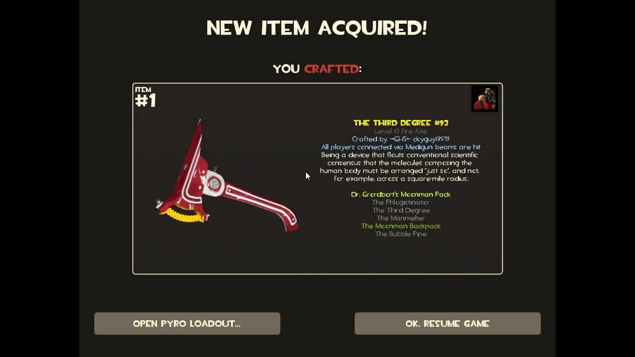 CRAFTING THE THIRD DEGREE(Pyro Axe) WITH CRAFT NUMBER! - YouTube