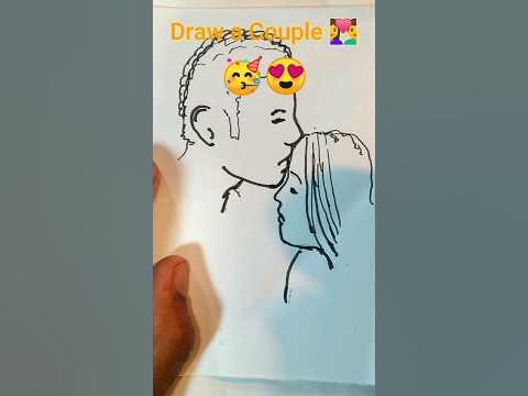 Drawing young loving couple - simple and easy Drawing | girl drawing | girl dots drawing #shots ...