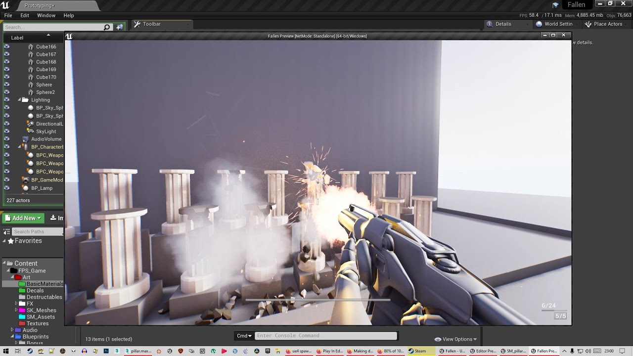 UE4 Weapon Pickup and Switching Test - YouTube
