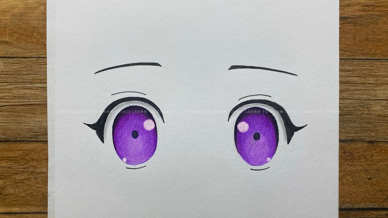 How to draw eyes anime | color pencil drawings for beginners | easy ...