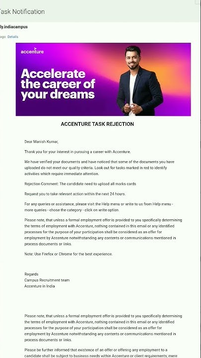 document verification mail by Accenture 2023 | #accenturerecruitment2022 | JOINING DATE - YouTube