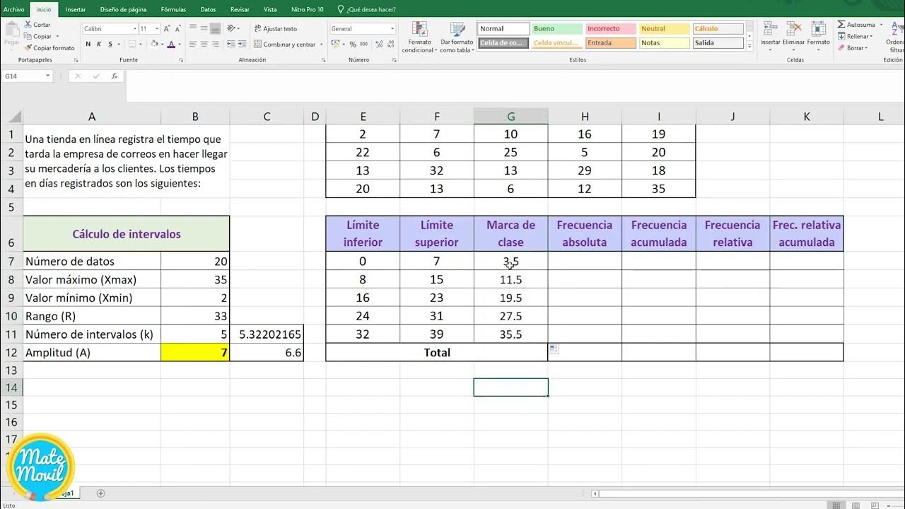Tabla de Frecuencias en Excel para Datos Agrupados - YouTube