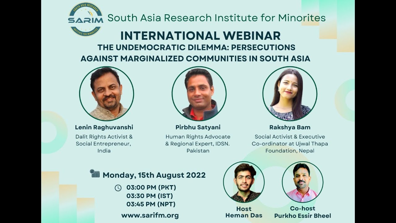 Intl. Webinar: The Undemocratic Dilemma Persecutions against Marginalized Communities in South ...