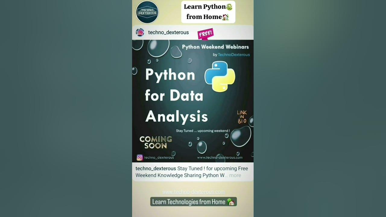 Python for Data Analysis | Knowledge Sharing Webinar | TechnoDexterous - YouTube