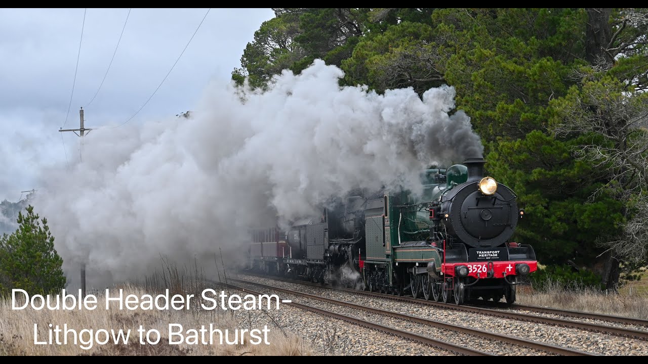 Double header Steam locomotives 3526 and 3642 From Lithgow to Bathurst ...