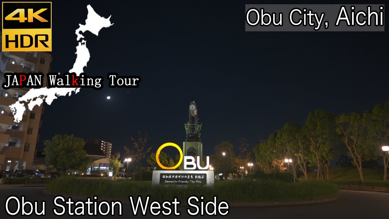 [4K HDR] Obu City at Night | Obu Station West Side, Aichi - YouTube