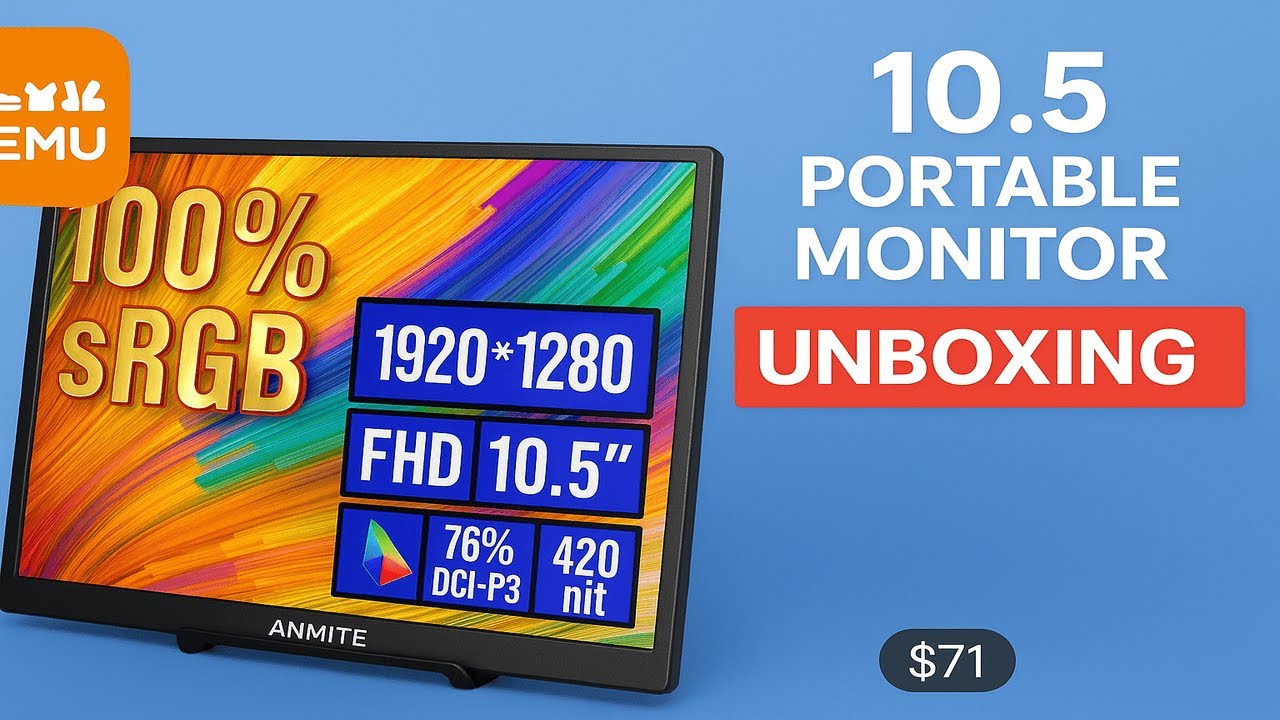 Anmite Portable Monitor From TEMU UNBOXING - YouTube