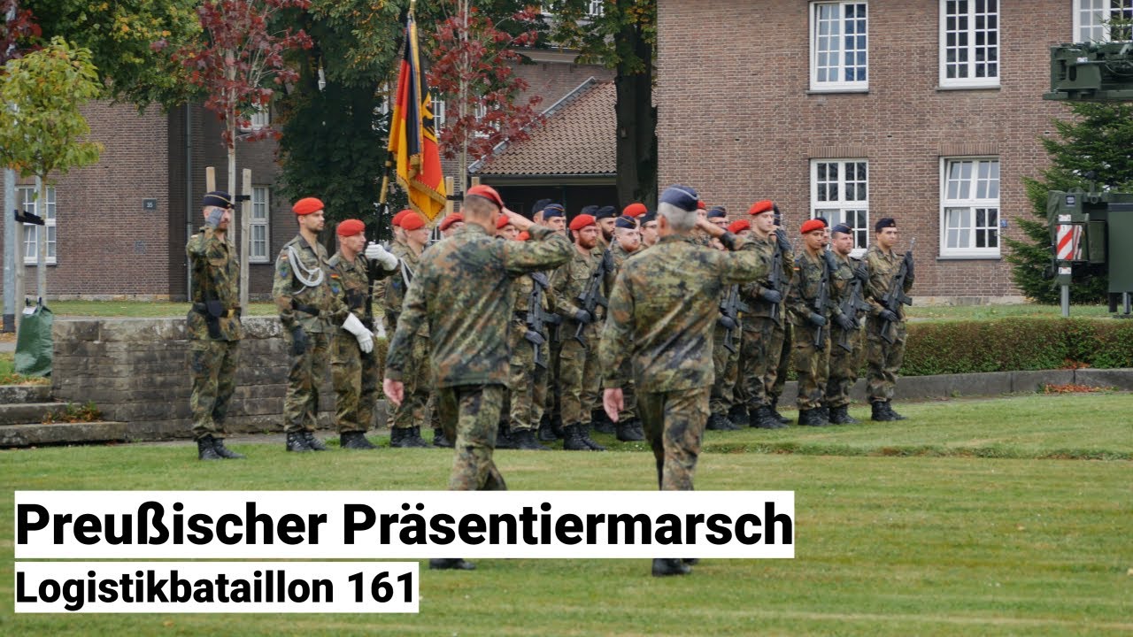 Preußischer Präsentiermarsch beim Logistikbataillon 161 - genialer Ton ...