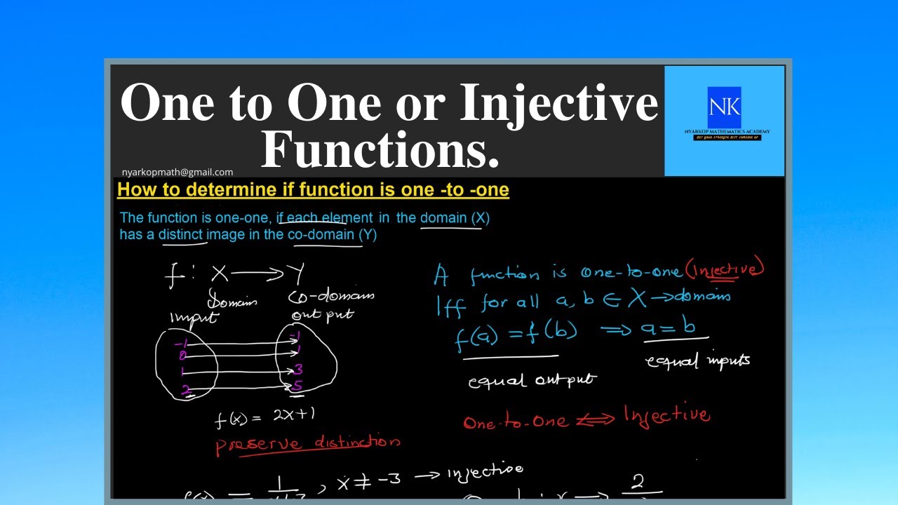 One to One (Injective) Functions. - YouTube