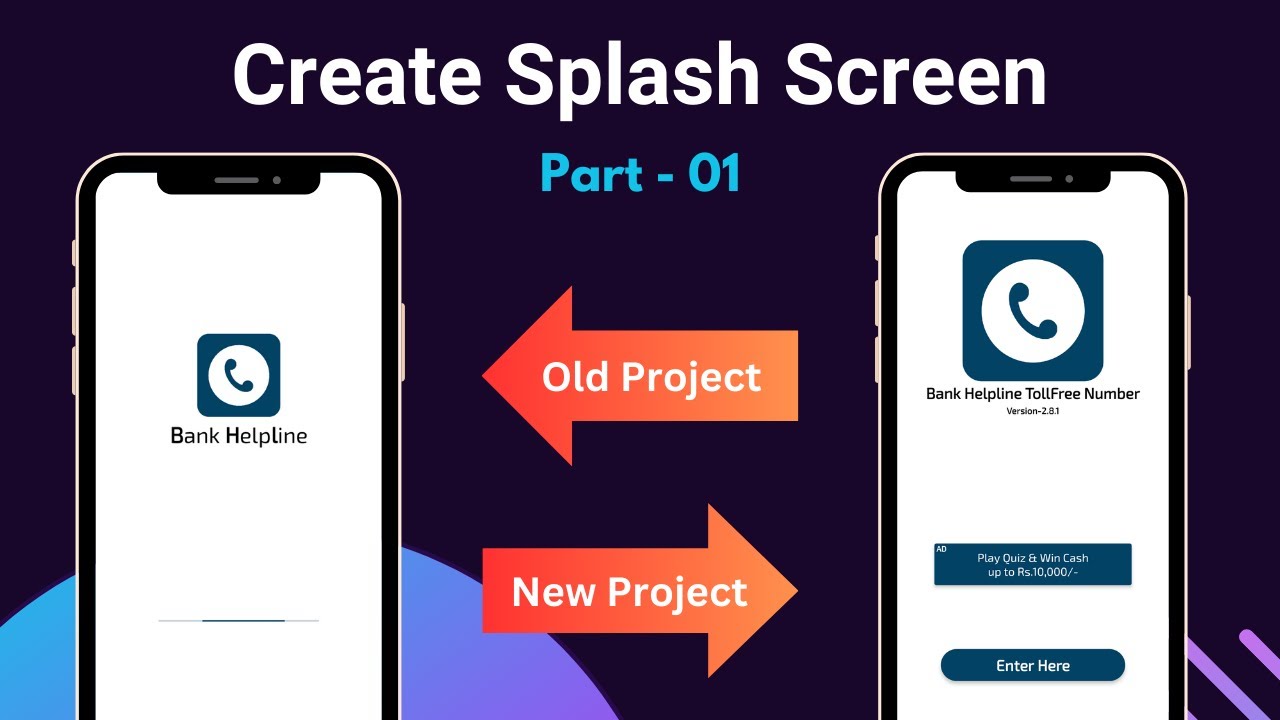 Part-01 | Modified old project to new project in android studio | How to create splash screen ...