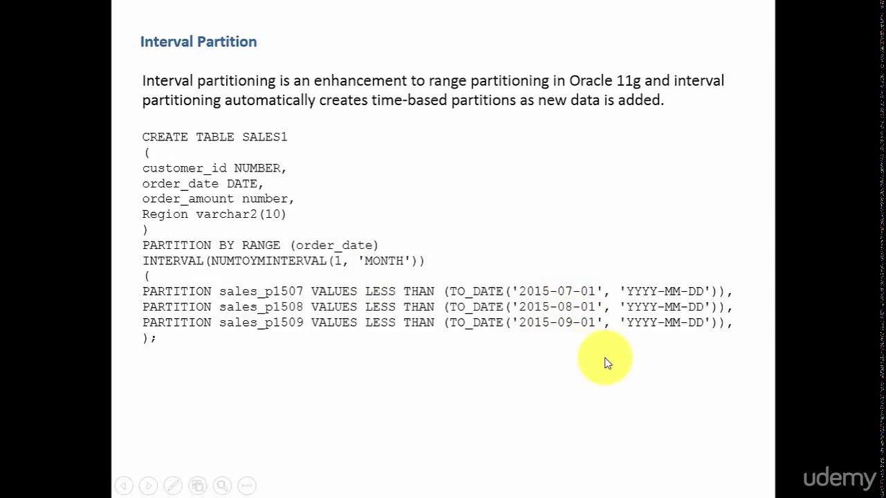 025 Interval Partition for automatic partition creation - YouTube