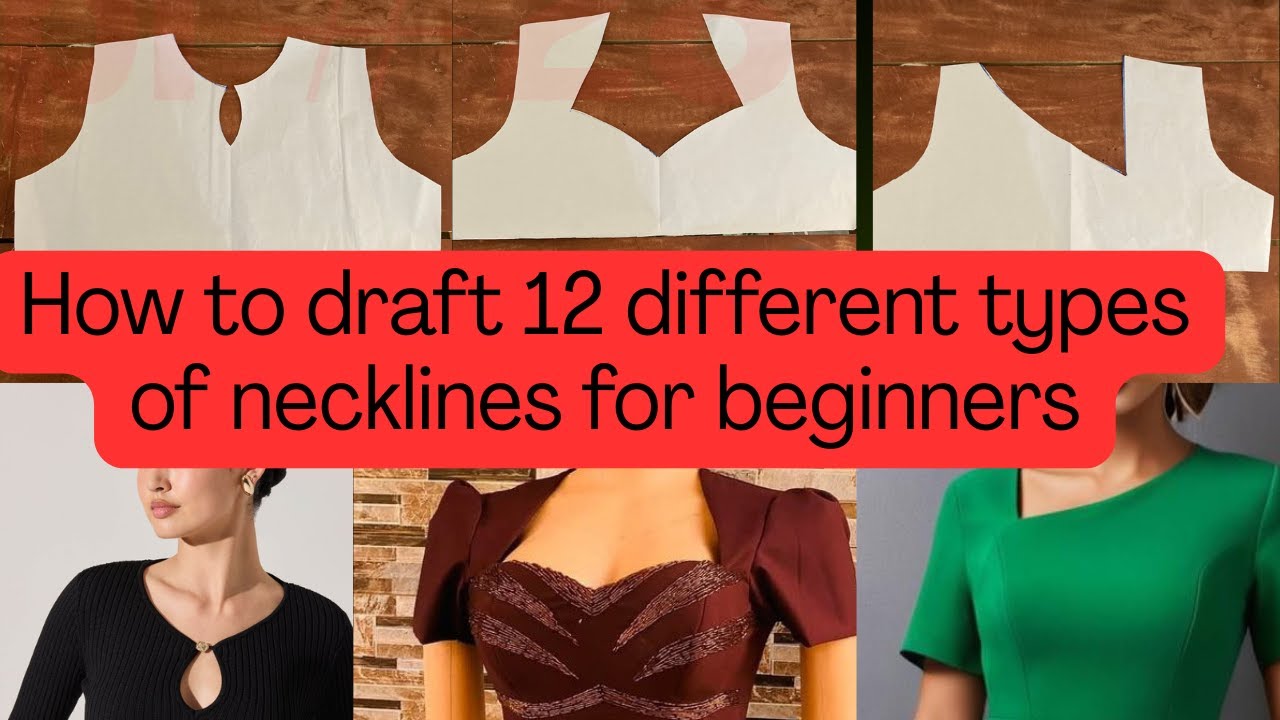 Easy neckline cutting tutorials/how to cut different necklines for ...