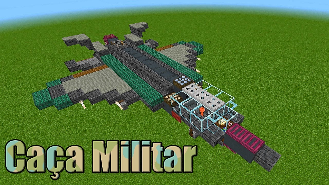 Como fazer um AVIÃO CAÇA MILITAR no Minecraft - YouTube