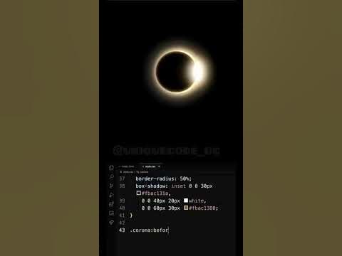 Create an Amazing Solar ECLIPSE effect using html css #coding #tranding #shorts #webdevelopment ...