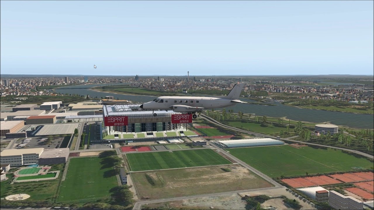x-plane 11 Embraer 110 Bandeirantes Bandit EMB 110 EDDL Düsseldorf ILS ...