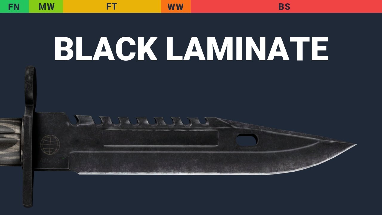 M9 Bayonet Black Laminate - Skin Float And Wear Preview - YouTube