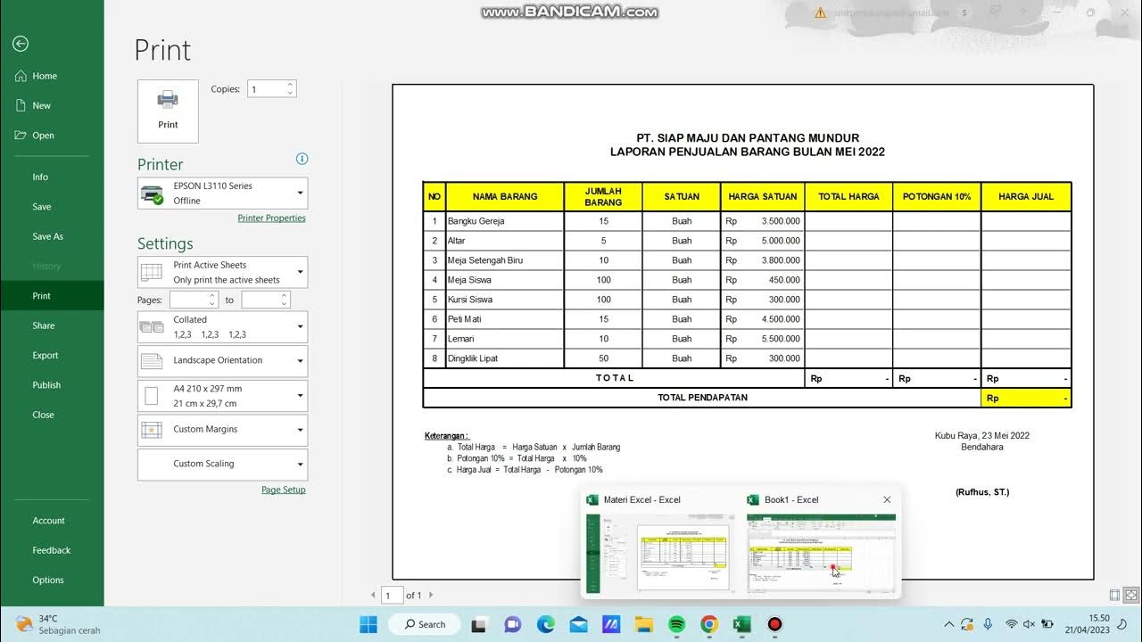 PENGATURAN KERTAS DI MS EXCEL AGAR PRINANNYA RAPI - YouTube