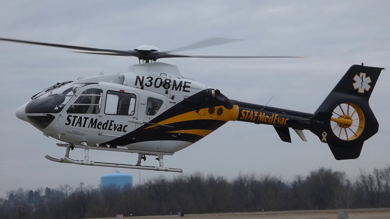 N308ME - STAT MedEvac EC135T2+ Landing - YouTube