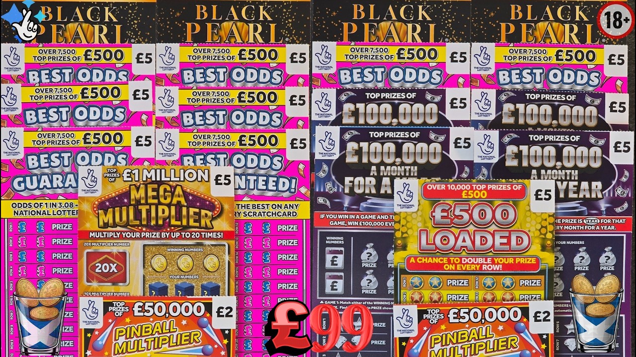 Scratch Cards: Episode 16 - £99 Scratch Card Marathon! 😱 Black Pearl ...