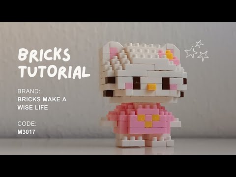 How to Build Mimmy White (Pink Hello Kitty) Building Blocks | Bricks Make a Wise Life M3017 Tutorial