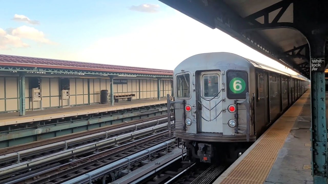 New York City Subway: R62A 6 trains at Whitlock Avenue (HD) - YouTube