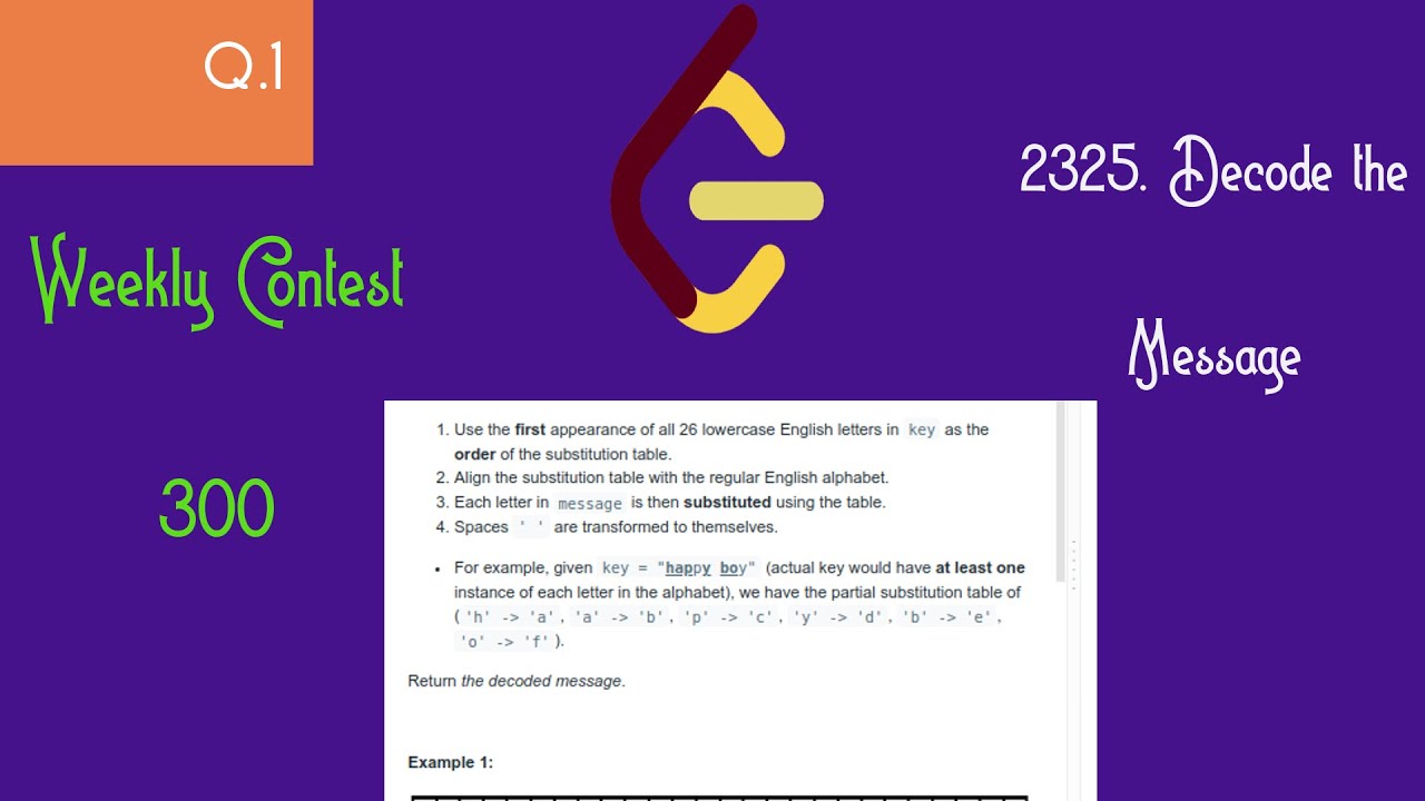 2325 Decode The Message Youtube