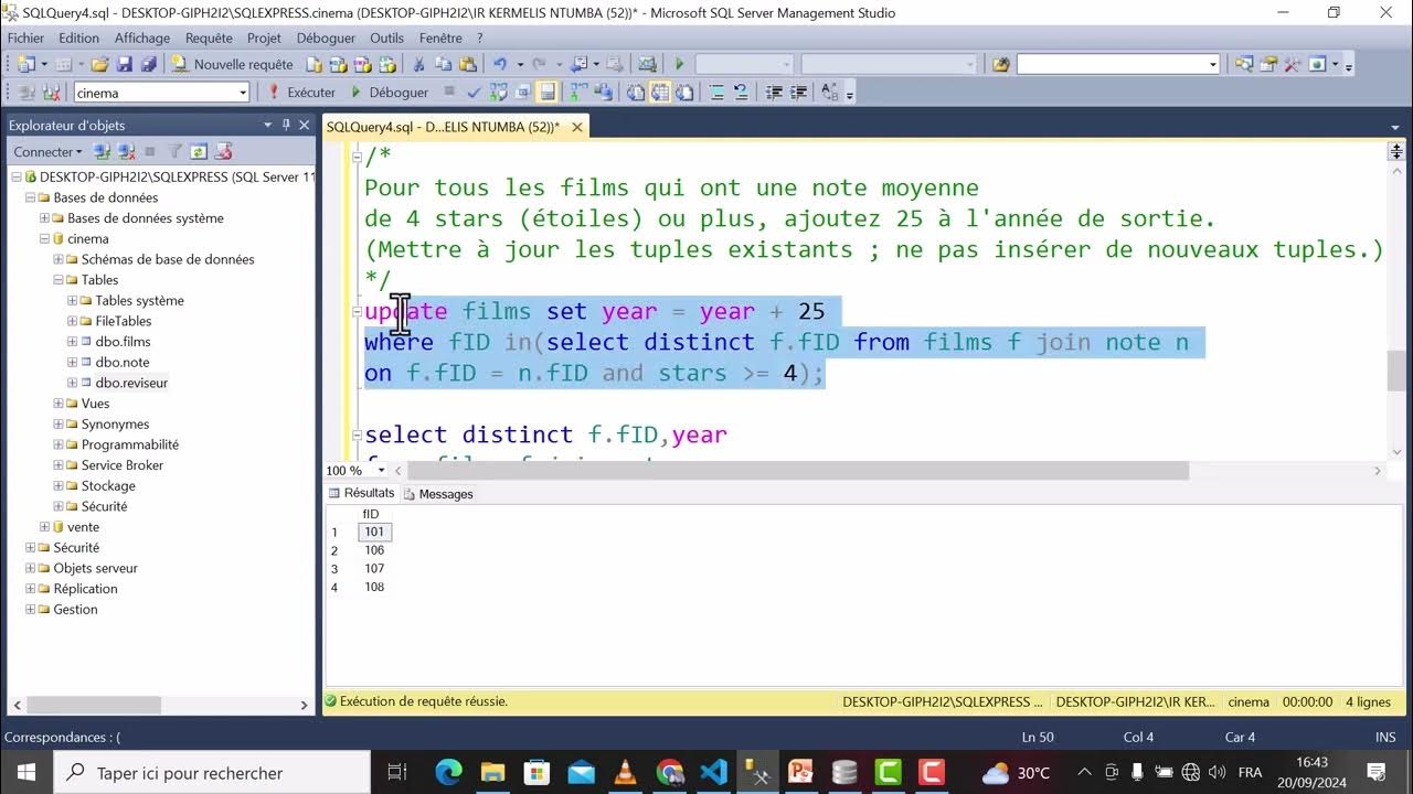 Langage SQL - Exercice 1 : SQL Server - YouTube