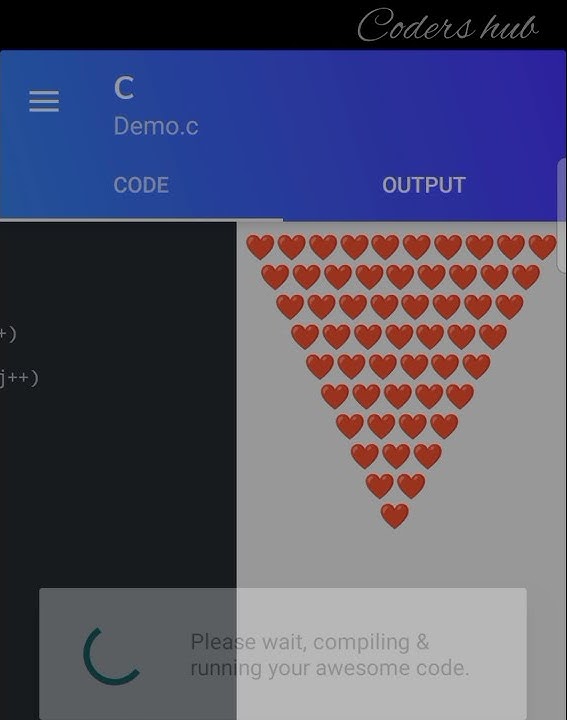 #16 |Programming for beginners||C Language |Heart printing| ️ #coding #c #pattern #code # ...