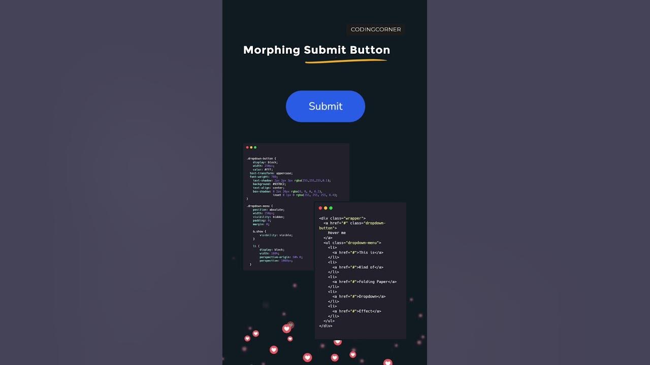 Morphing Submit Button Animation Using Html And Css Only Html Css Javascript Shorts Youtube