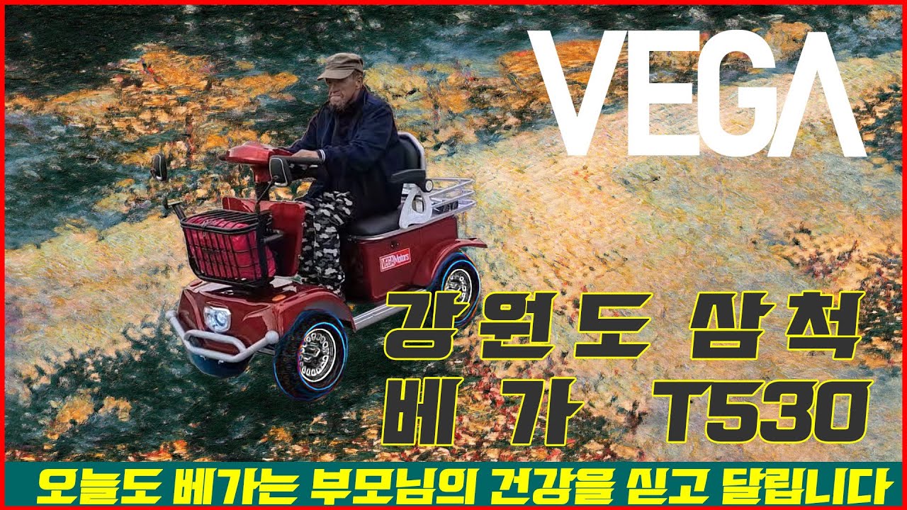 노인전동차 베가 T530 강원도 삼척 후기 영상 적재함이 있는 1인승 4륜 노인전동스쿠터 제품 설명 어르신전동차 전동차를