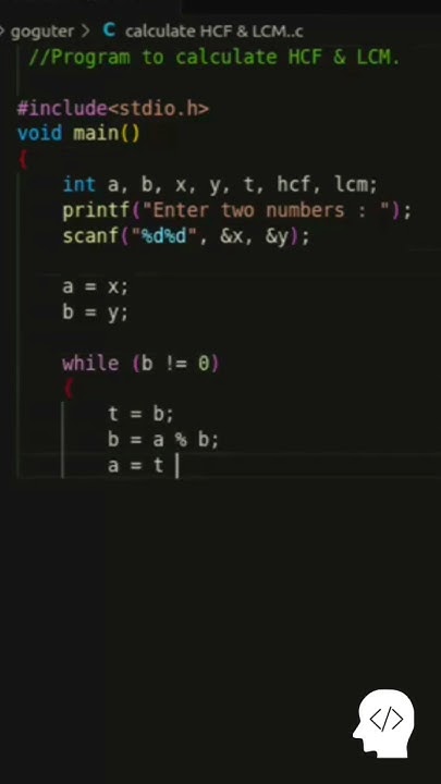 Writing A C Program To Calculate Hcf Or Lcm Coding Codingtechniques Codingskills Youtube