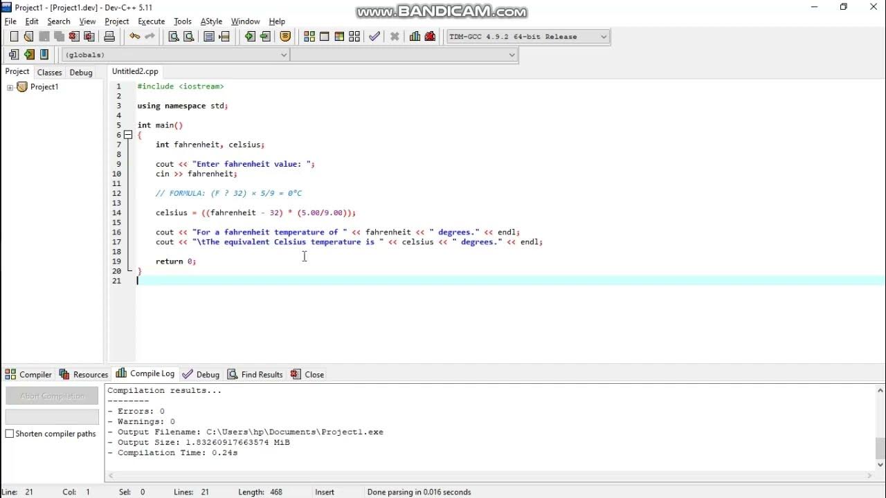 C++ Programming - Fahrenheit to Celsius Converter - YouTube